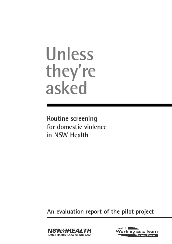 (PDF) Unless they're asked: routine screening for domestic violence in ...
