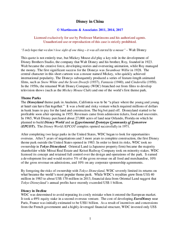 (PDF) Disney in China