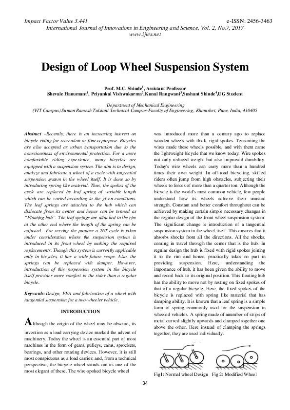 Design of Loop Wheel Suspension System