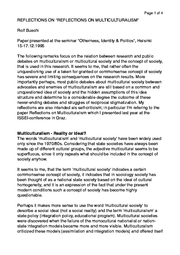 (PDF) REFLECTIONS ON MULTICULTURALISM Part 2