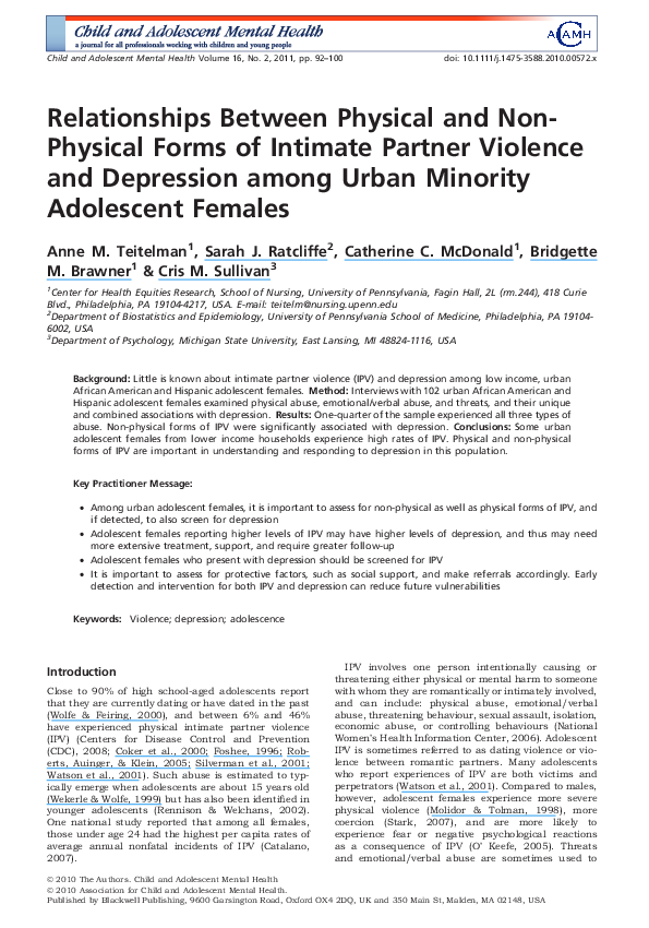(PDF) Relationships Between Physical and Non-Physical Forms of Intimate ...