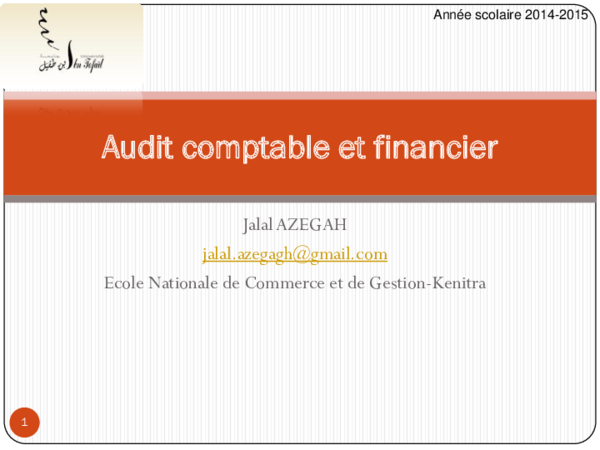 AUDIT COMPTABLE ET FINANCIER