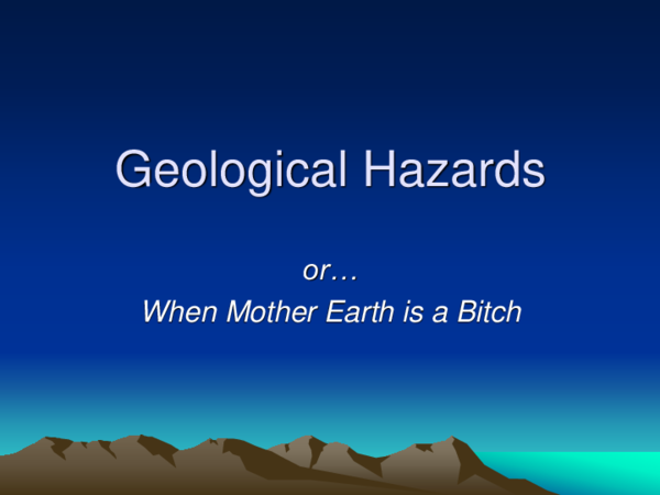 (PPT) Earth Science Unit 1 Geologic Hazards