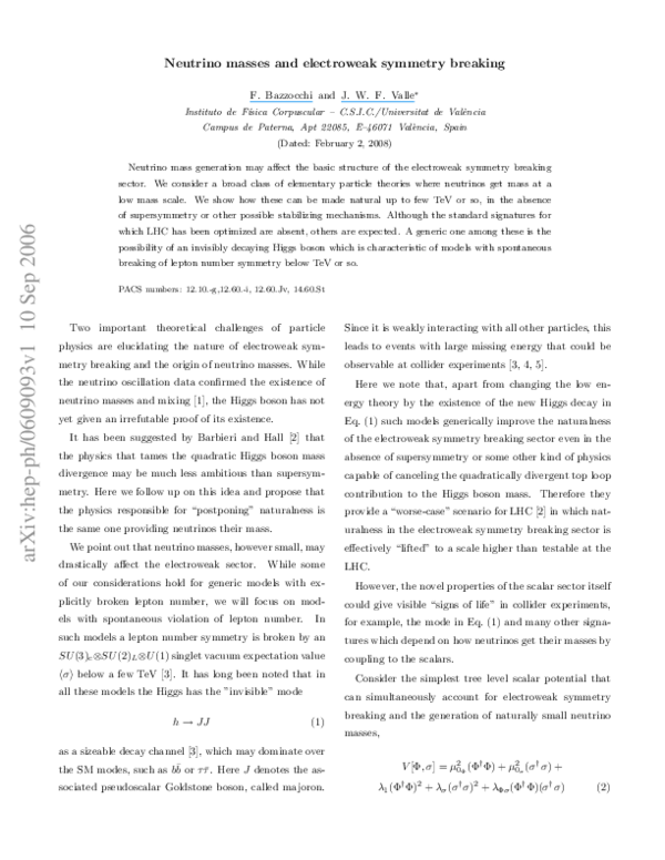 (PDF) Lepton triplets and neutrino masses in the standard electroweak model | HF Jang - Academia.edu