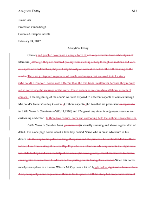 (DOC) Comic Analytical final