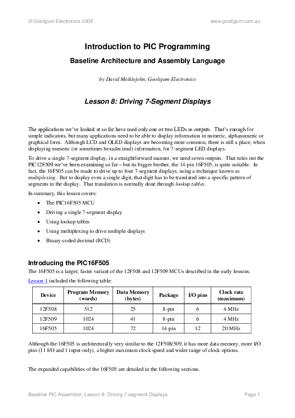 (PDF) Introduction to PIC Programming