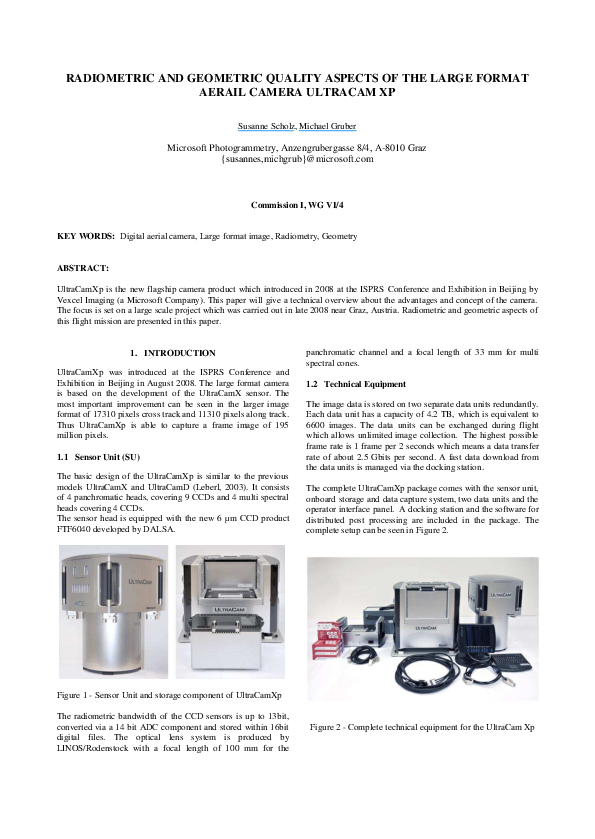 (PDF) Radiometric and Geometric Quality Aspects of the Large Format ...
