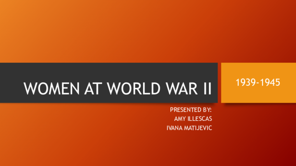 (PPT) WOMEN AT WORLD WAR II