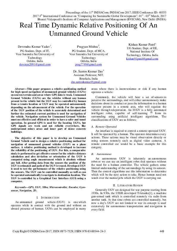 (PDF) Real Time Dynamic Relative Positioning Of An Unmanned Ground Vehicle