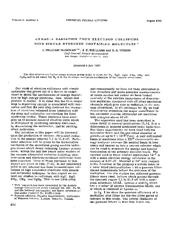 (PDF) Lyman - α radiation from electron collisions with simple hydrogen ...