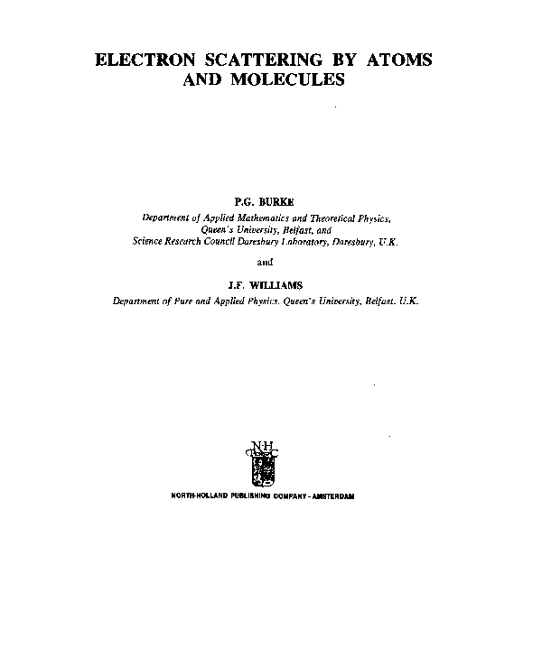 (PDF) Electron scattering by atoms and molecules