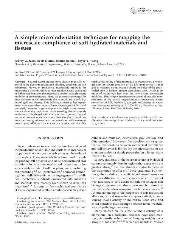 Pdf A Simple Microindentation Technique For Mapping The Microscale
