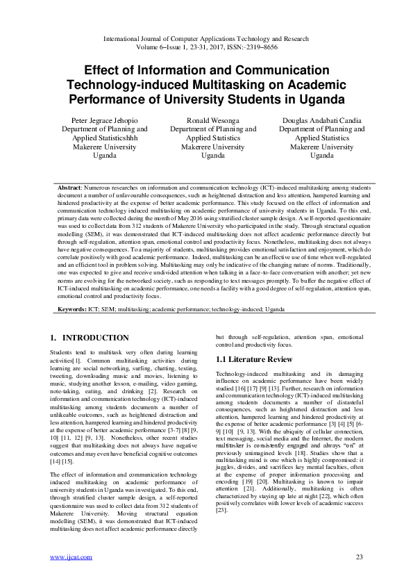 (PDF) Effect of Information and Communication Technology-induced ...