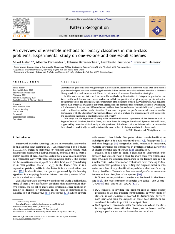 (PDF) An overview of ensemble methods for binary classifiers in multi-class problems ...