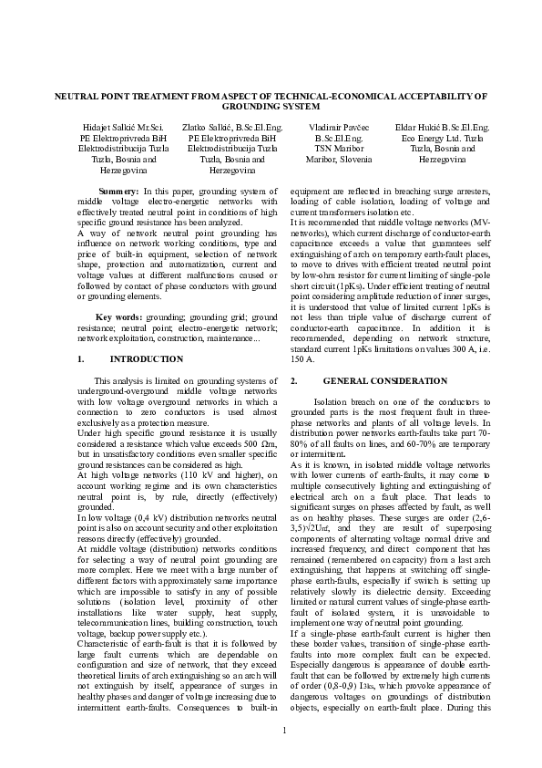 (DOC) NEUTRAL POINT TREATMENT FROM ASPECT OF TECHNICAL-ECONOMICAL ...