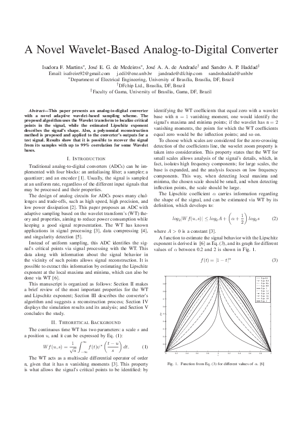 (PDF) A Novel Wavelet-Based Analog-to-Digital Converter