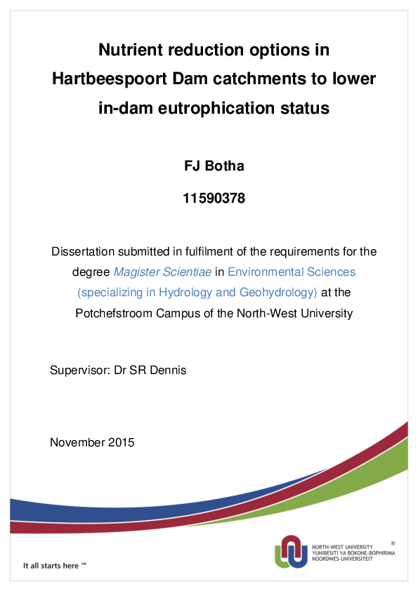 (PDF) Nutrient reduction options in Hartbeespoort Dam catchments to ...