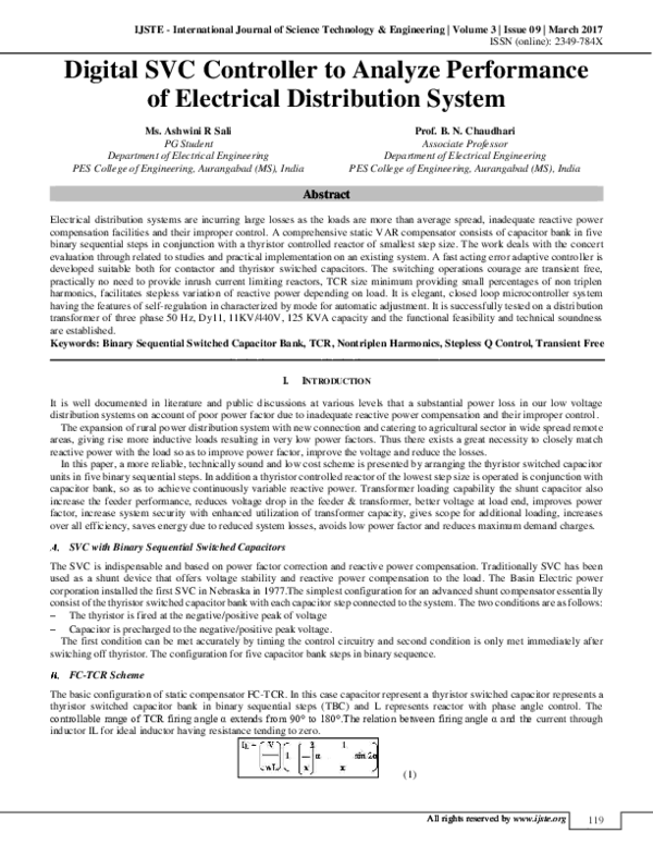 (PDF) Digital SVC Controller to Analyze Performance of Electrical ...