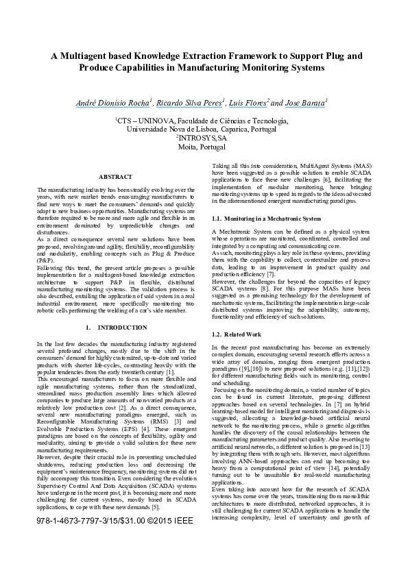 Pdf A Multiagent Based Knowledge Extraction Framework To Support Plug And Produce Capabilities