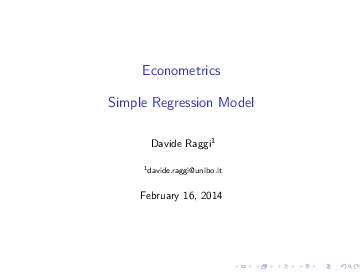 (PDF) Econometrics Simple Regression Model