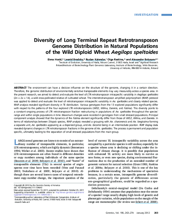 (PDF) Diversity of Long Terminal Repeat Retrotransposon Genome ...
