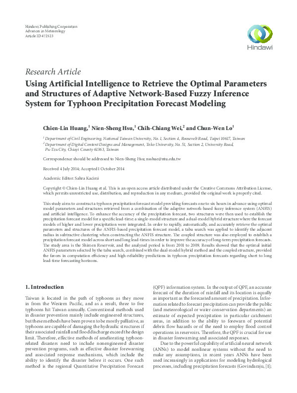 (PDF) Using Artificial Intelligence to Retrieve the Optimal Parameters and Structures of ...
