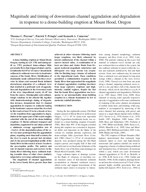 (PDF) Magnitude and timing of downstream channel aggradation and ...