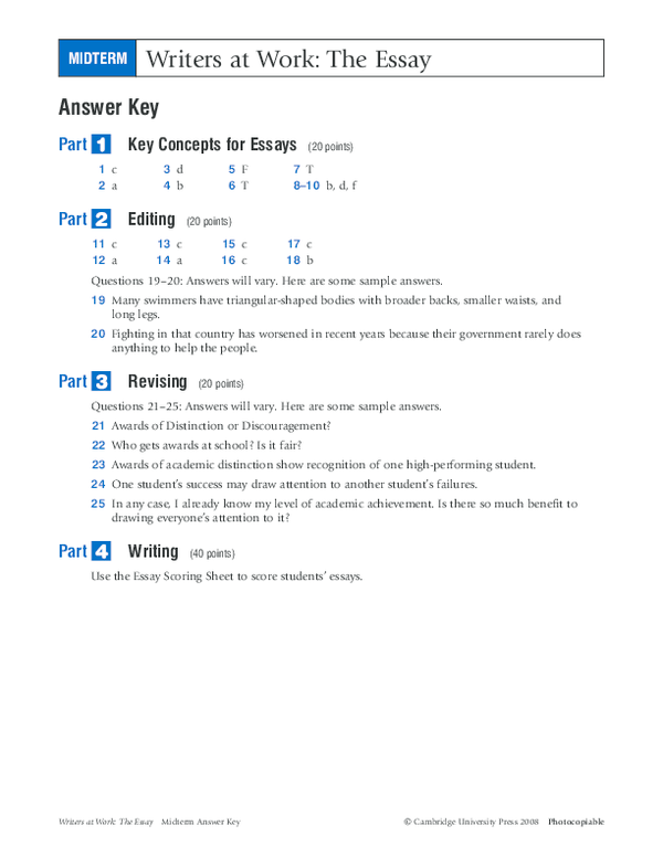 (PDF) Essay scoring rubric