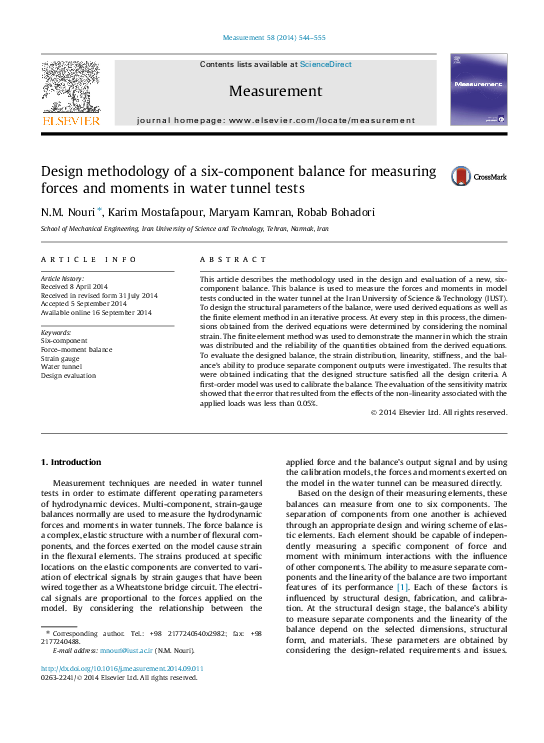 (PDF) Design methodology of a six-component balance for measuring ...
