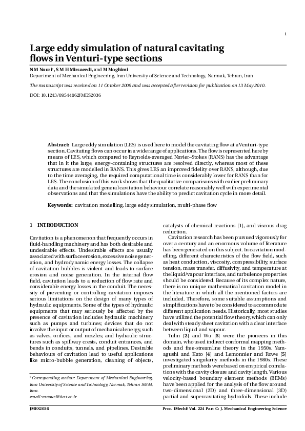 (PDF) Large eddy simulation of natural cavitating flows in Venturi-type ...