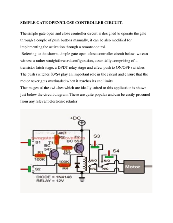 (DOC) SIMPLE GATE OPEN/CLOSE CONTROLLER CIRCUIT