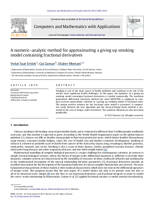(PDF) A numeric–analytic method for approximating a giving up smoking model containing ...
