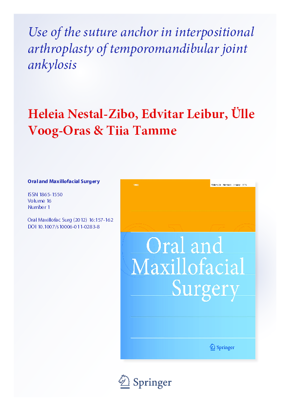 (PDF) Use of the suture anchor in interpositional arthroplasty of ...