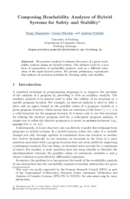 (PDF) Safety verification and reachability analysis for hybrid systems | Othman Nasri - Academia.edu