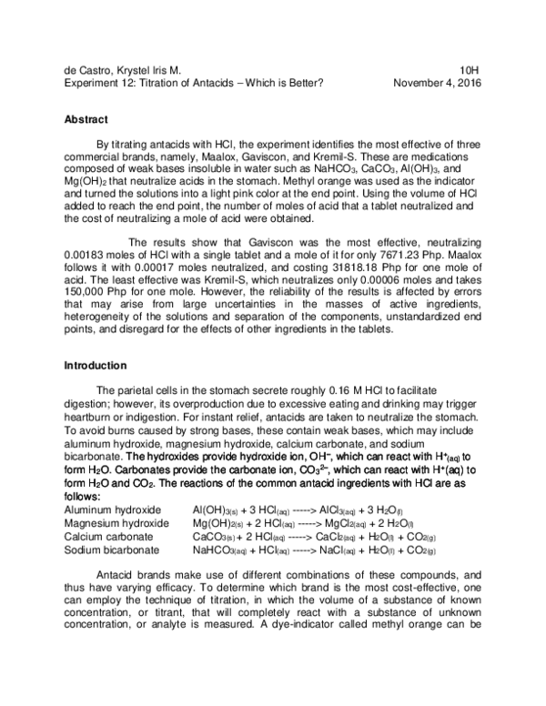 (PDF) de Castro PostLab Titration of Antacids.pdf