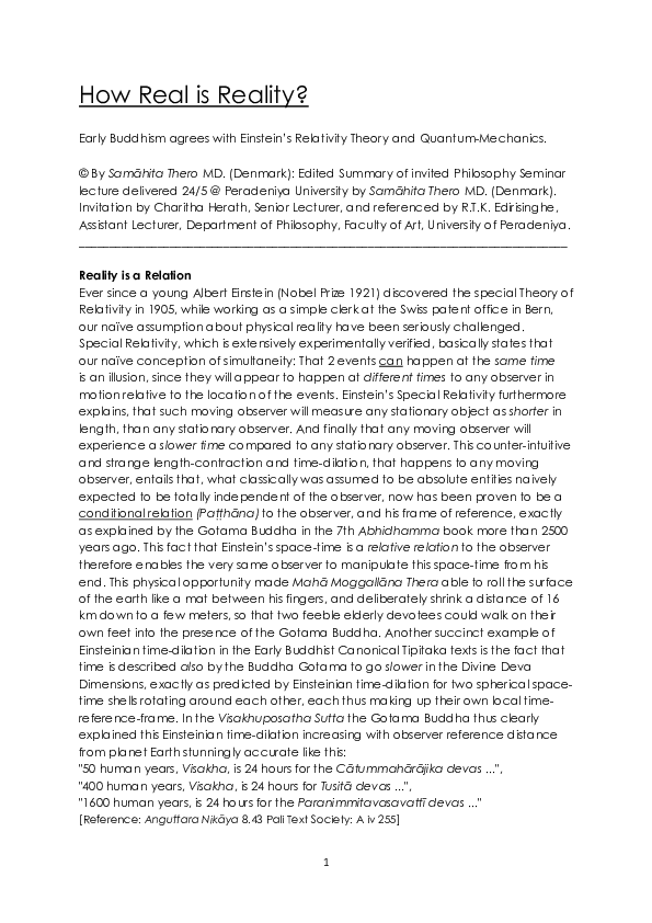 (PDF) How Real is Reality?