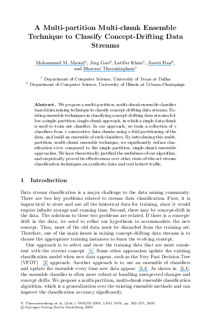 (PDF) A multi-partition multi-chunk ensemble technique to classify concept-drifting data streams