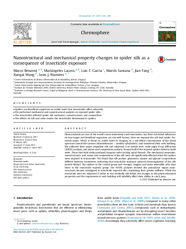 (PDF) Nanostructural and mechanical property changes to spider silk as ...