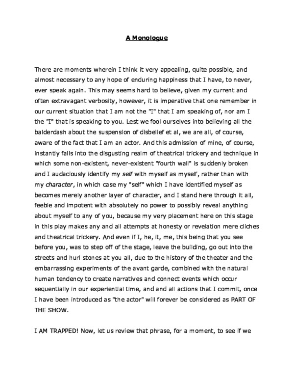 (PDF) A Monologue