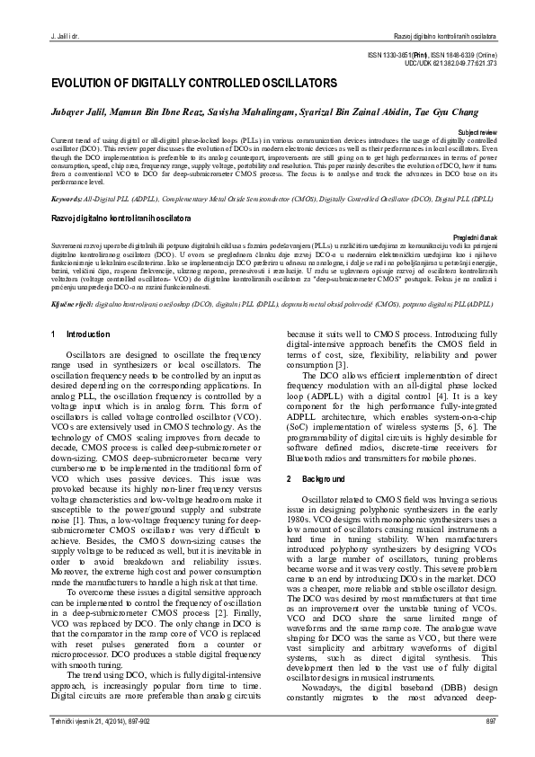 (PDF) Evolution of digitally controlled oscillator