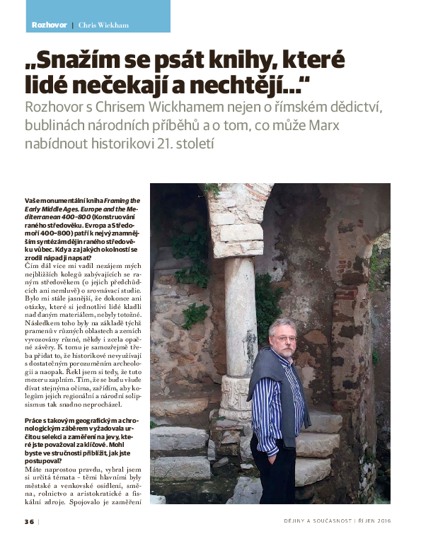 (PDF) Interview with Chris Wickham / rozhovor s Chrisem Wickhamem