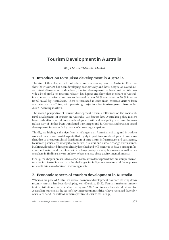 (PDF) Tourism Development in Australia