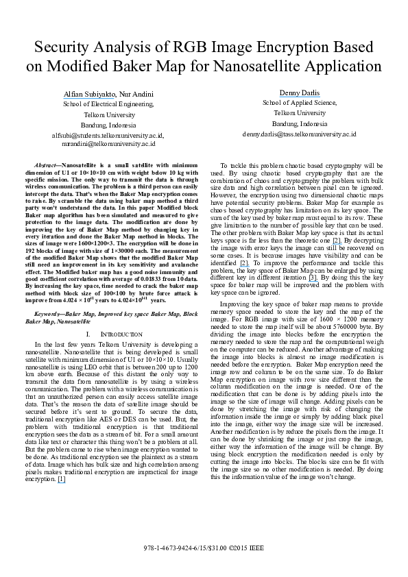 Pdf Security Analysis Of Rgb Image Encryption Based On Modified Baker