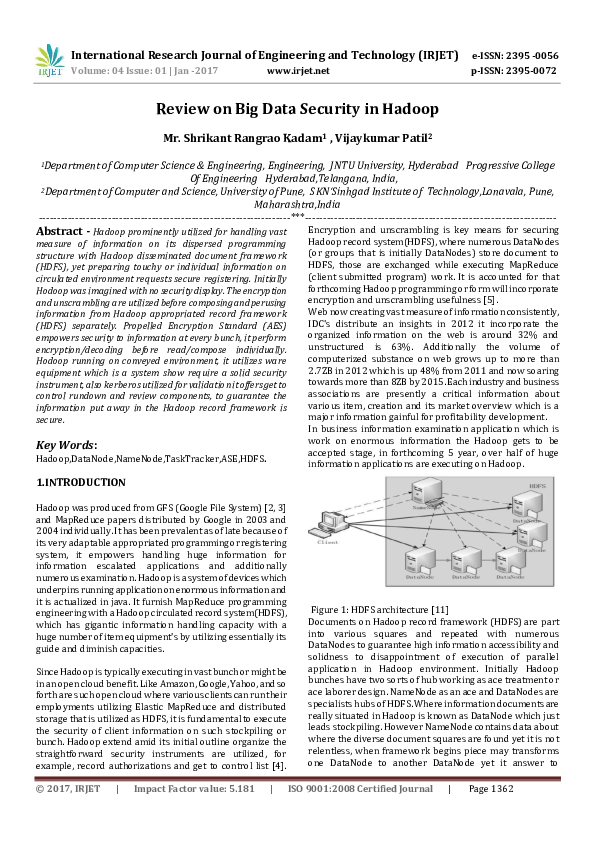 (PDF) Review on Big Data Security in Hadoop