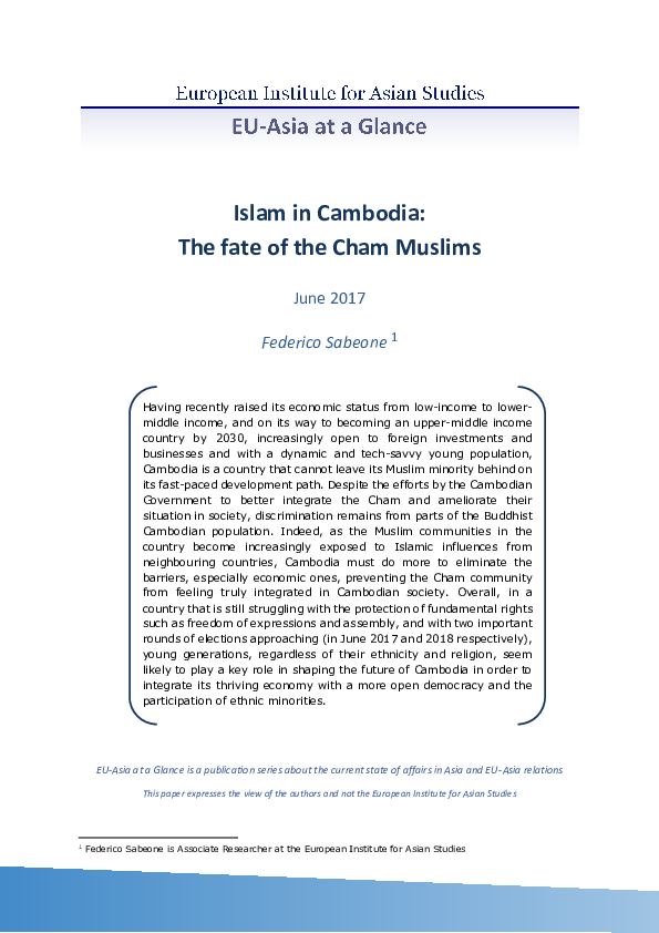 (PDF) Islam in Cambodia: The fate of the Cham Muslims
