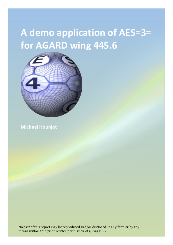 (PDF) A demo application of AES=3= for AGARD wing 445.6 A demo ...