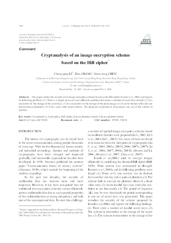 (PDF) 08 Cryptanalysis of an image encryption scheme based on the Hill cipher.pdf