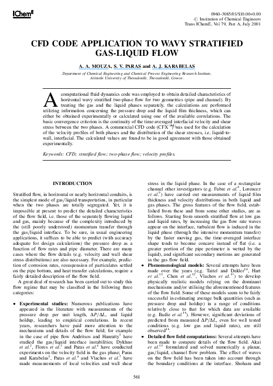 (PDF) CFD Code Application to Wavy Stratified Gas-Liquid Flow