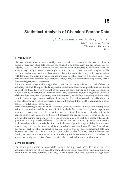 (PDF) Statistical Analysis of Chemical Sensor Data