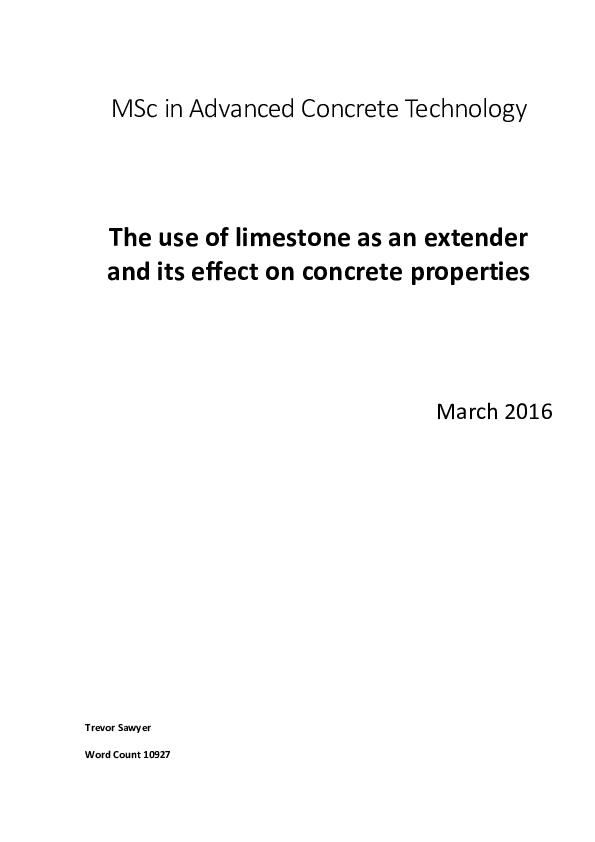 (PDF) The use of limestone as an extender and its effect on concrete ...